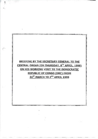 Briefing to the OAU Central Organ on the DRC | Salim Ahmed Salim