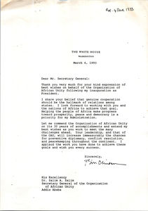 Letter from President Bill Clinton | Salim Ahmed Salim