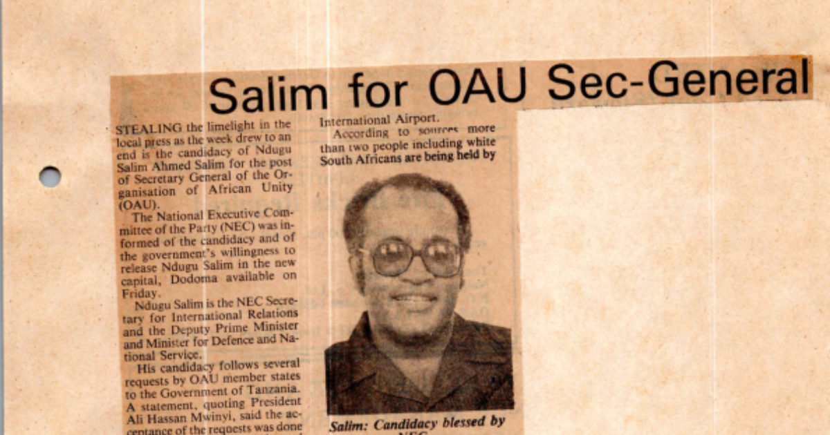 Coverage of the OAU Secretary General Race | Salim Ahmed Salim
