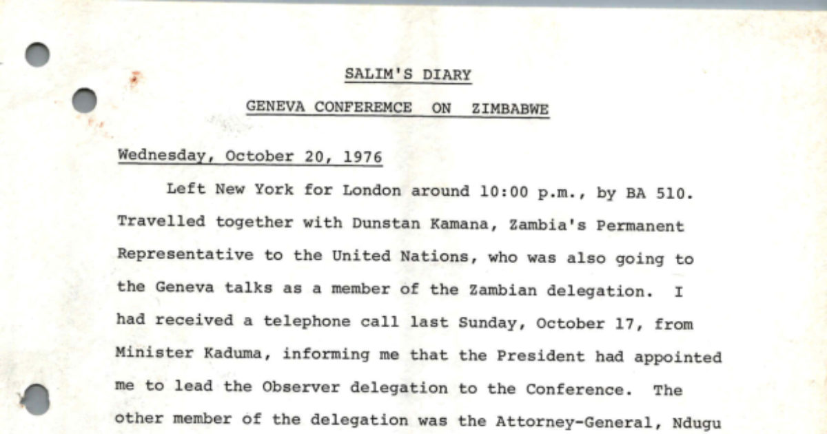 Part 1: Geneva Conference on Rhodesia | Salim Ahmed Salim
