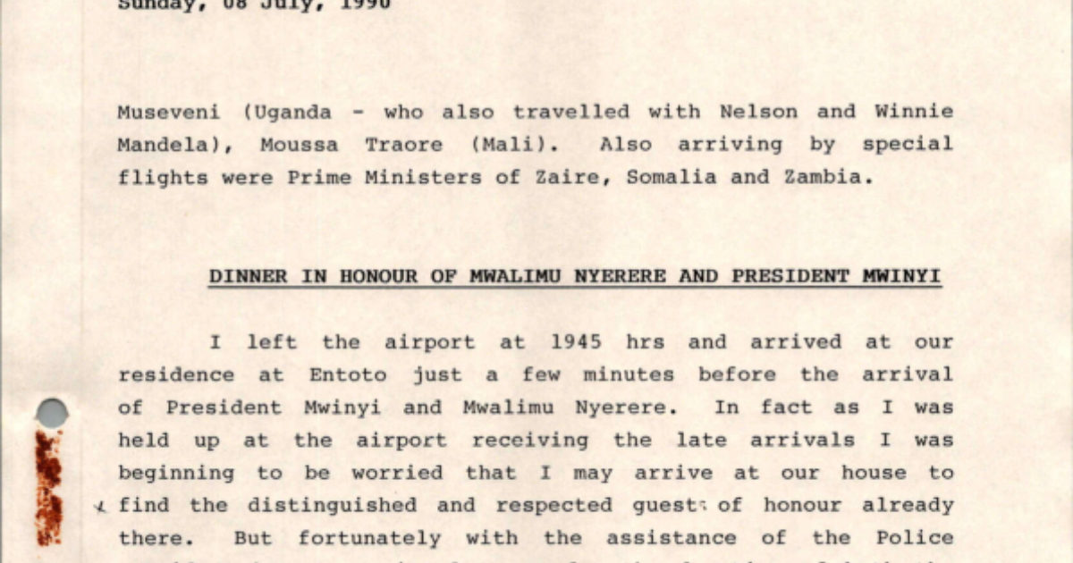 Hosting Mwalimu Nyerere and President Mwinyi and… | Salim Ahmed Salim