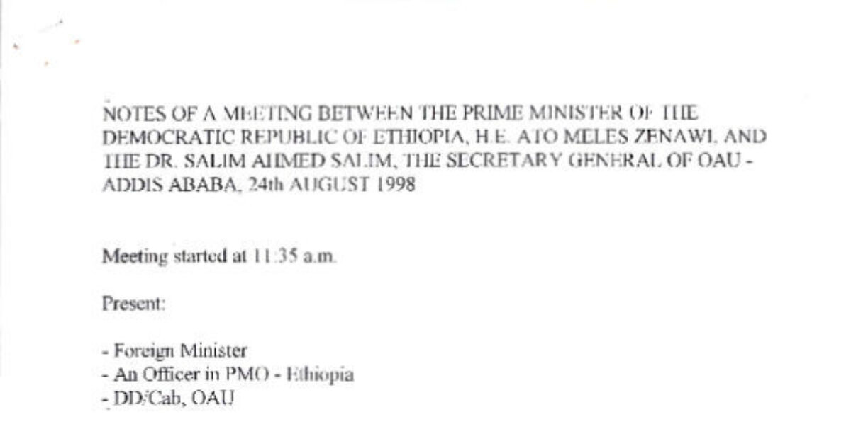 Conversation with Prime Minister Meles Zenawi on… | Salim Ahmed Salim