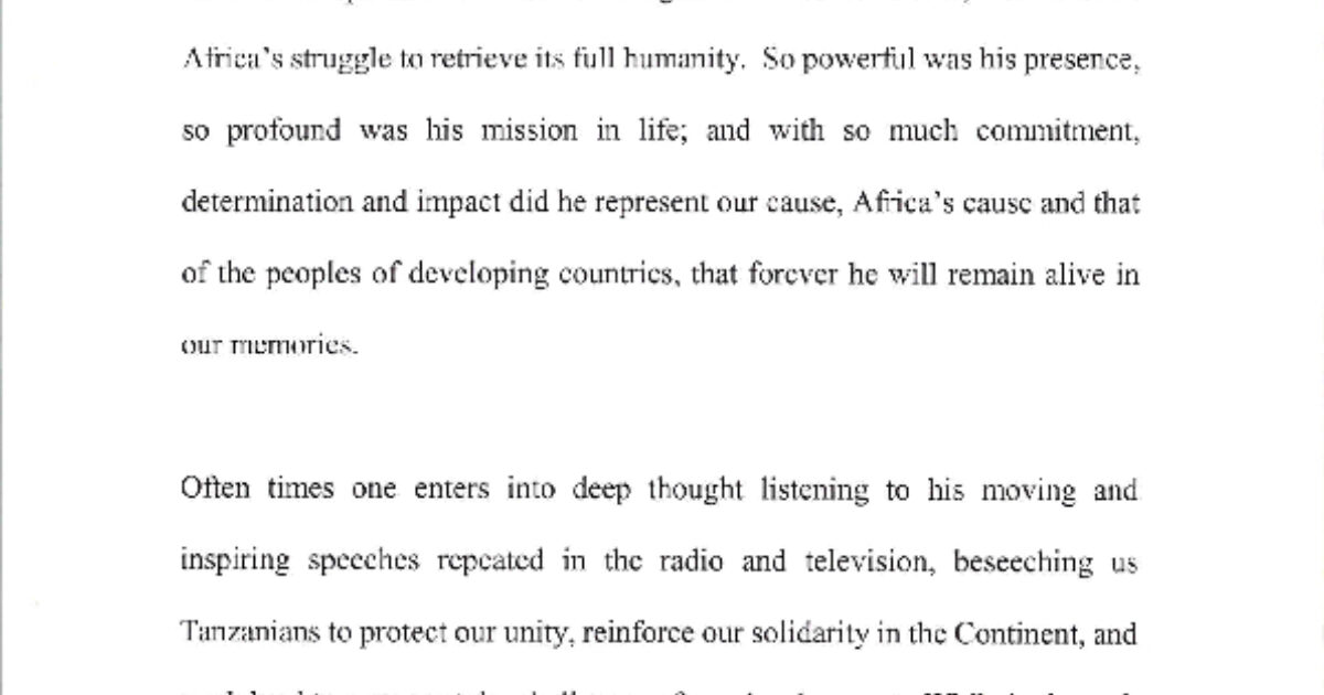 Remembering Mwalimu Nyerere: A Tribute to… | Salim Ahmed Salim